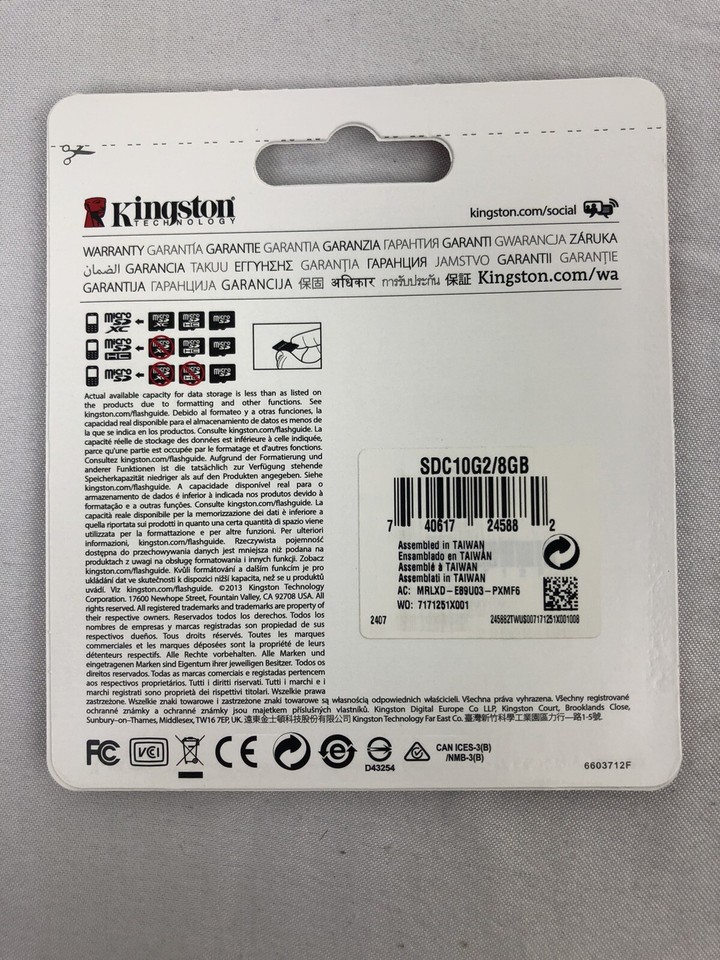 Kingston 8GB Micro SD Adapter HC1 Class 10-SDC10G2/8GB | eBay