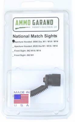 National Match Rear Sight Hooded Aperture for M1 Garand / 308 USMC 1A ...