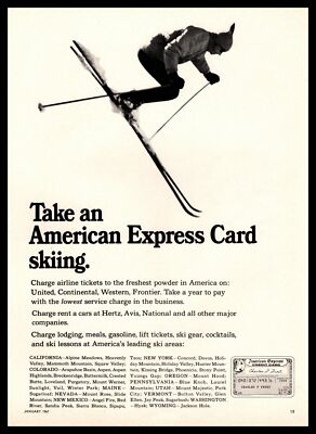 1967 AMEX Credit Card "Take An American Express Card Skiing" Vintage ...