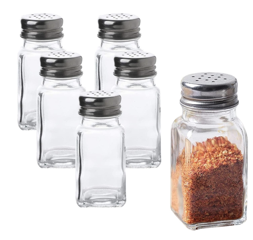 2/12Glass Nostalgic Salt Pepper pot Shaker Shakers Pots Dispenser ...