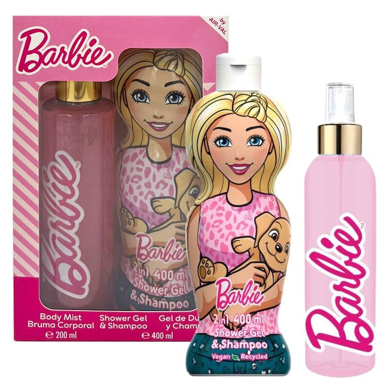 Barbie cofanetto bambina acqua corpo 200ml + shampoo & sower gel 400ml ...