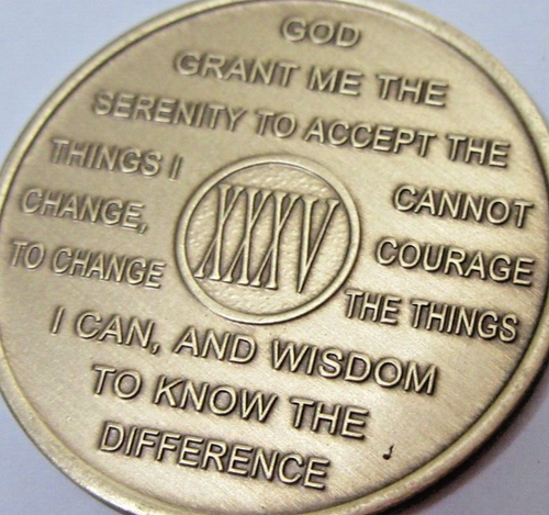 Al-Anon AA 35 Year Bronze Medallion Coin Serenity Recovery GA OA Token ...