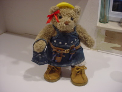 nice BABW Build-A-BEAR FEMALE CONSTRUCTION WORKER in DENIM w/purse ...