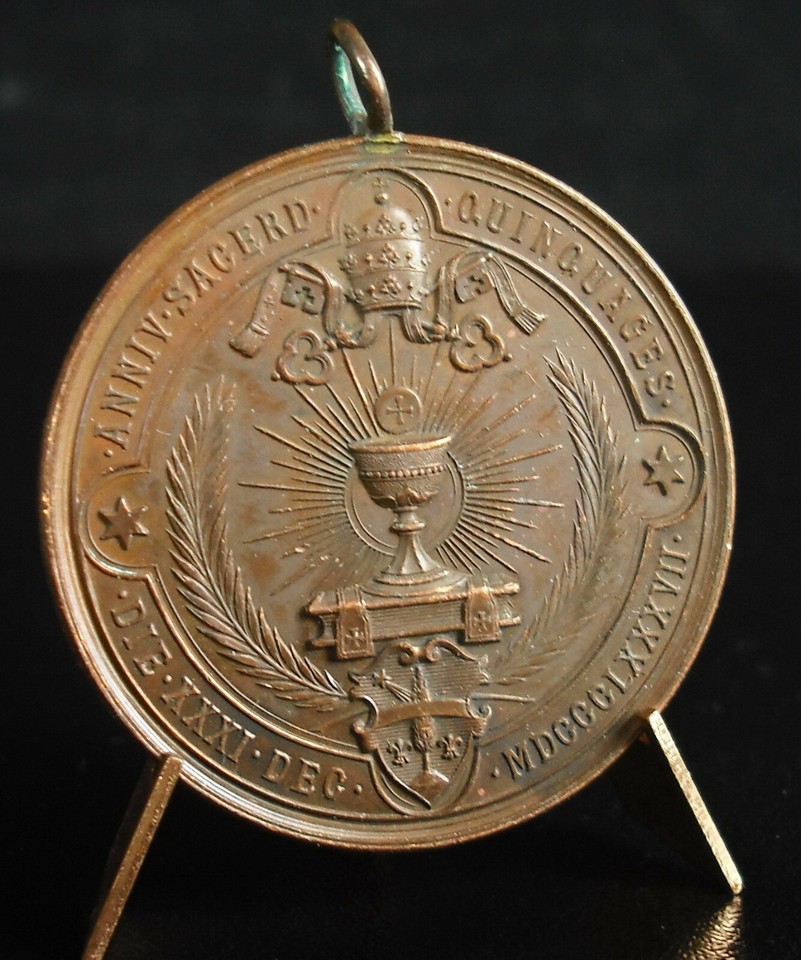 Papal Medal Schiller Stuttgart 1893 Leo XIII Priesthood Pope Vatican ...