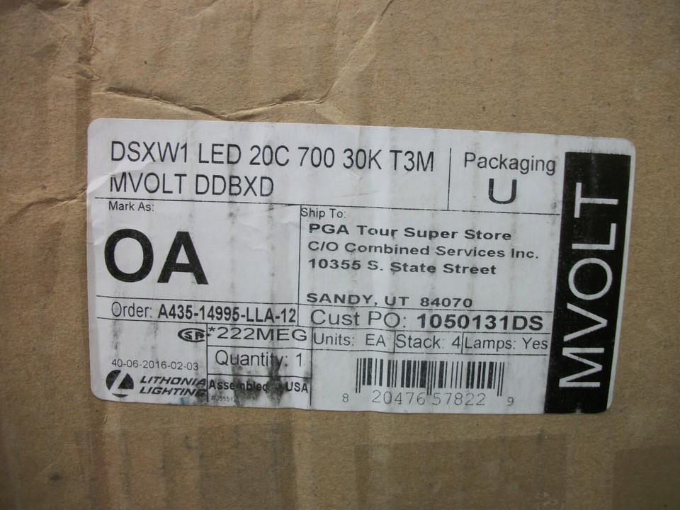 LITHONIA LIGHTING SANDSTONE LED WALL LUMINAIRE DSXW1 LED 20C 700 30K ...