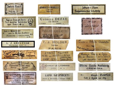 V107 Old Violin Fiddle Maker Labels Antique Copies Reproduction Set of ...