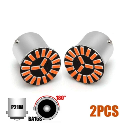 2pcs 12V DC LED Car Rear Turn Signal Light Bulbs Amber Orange Blinker ...
