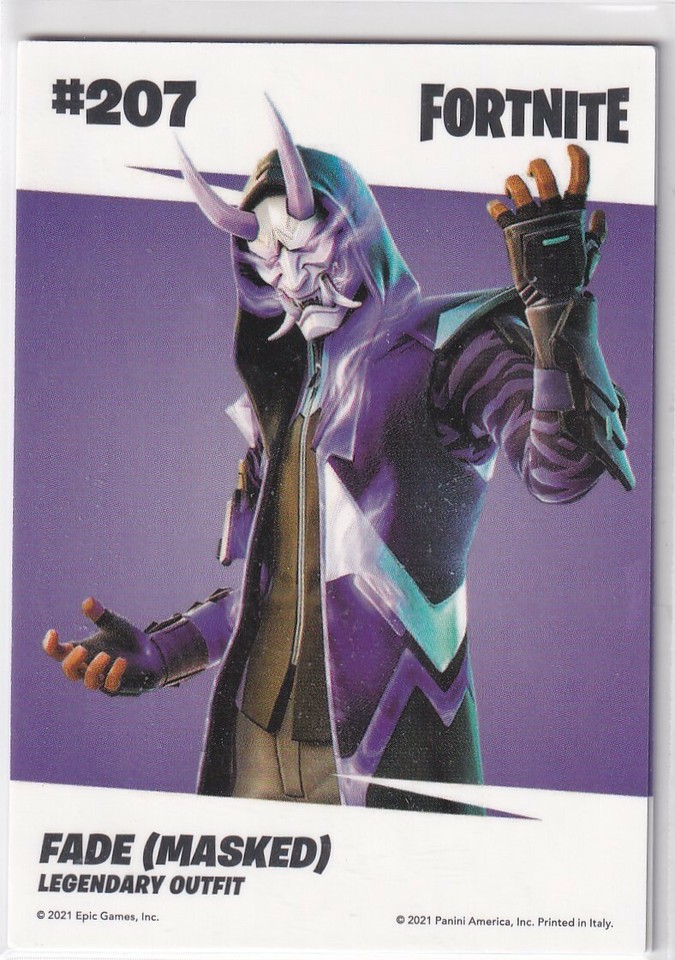 Panini Fortnite Card Series 3 Italy Print #207 Fade (Masked) Legendary ...