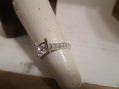 18k White Gold and Diamond Engagement Ring Mounting approx .75pts | eBay