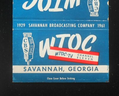1961 WTOC CBS Radio TV Channel 11 Savannah Broadcasting Company ...