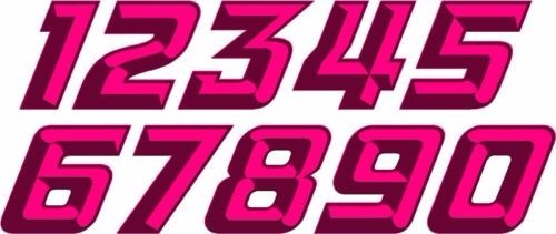 3D Beveled Chiseled Race Car numbers vinyl graphic decal | eBay Australia