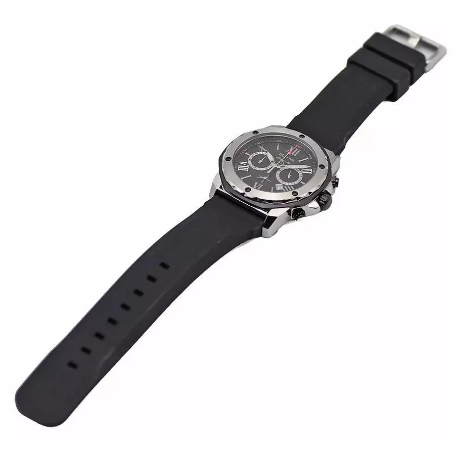 Bulova Marine Star 98B127 Black Dial Chronograph Stainless Steel Quartz ...