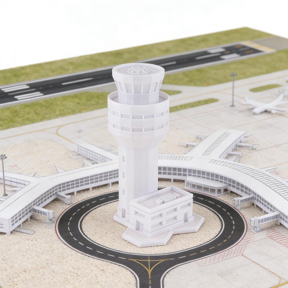 1:400 Unpainted Airport Control Tower Model Desk Decoration Scene ...