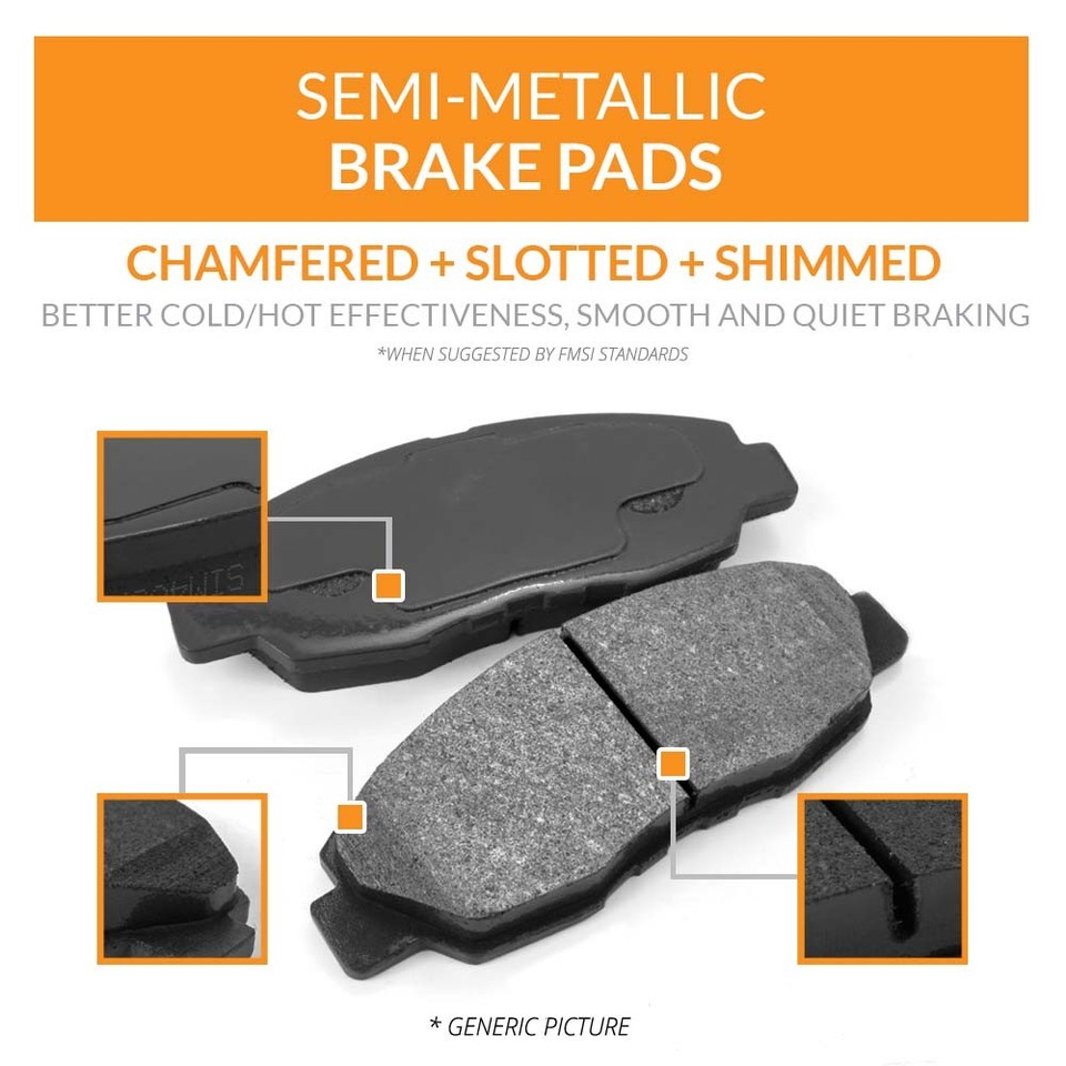 Disc Brake Rotors And Semi-Metallic Pads Front Rear Kit For Audi A4 ...