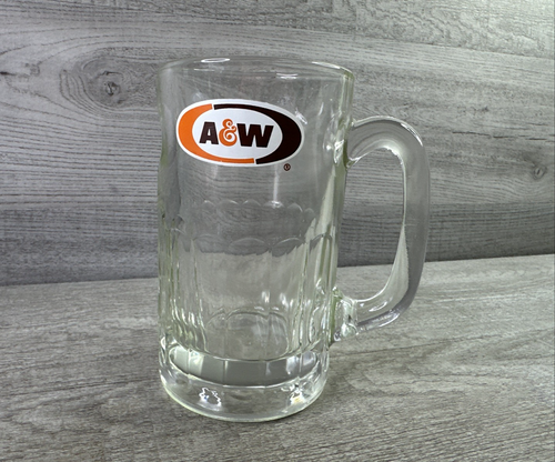 Vintage A&W All American Food Heavy Clear Glass Mug 6" Tall | eBay