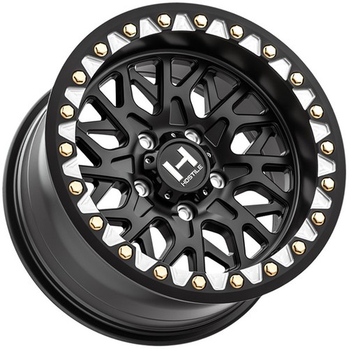 Hostile UTV H333 Glamis Beadlock 15x10 5x4.5 +0mm Satin Black Wheel Rim ...