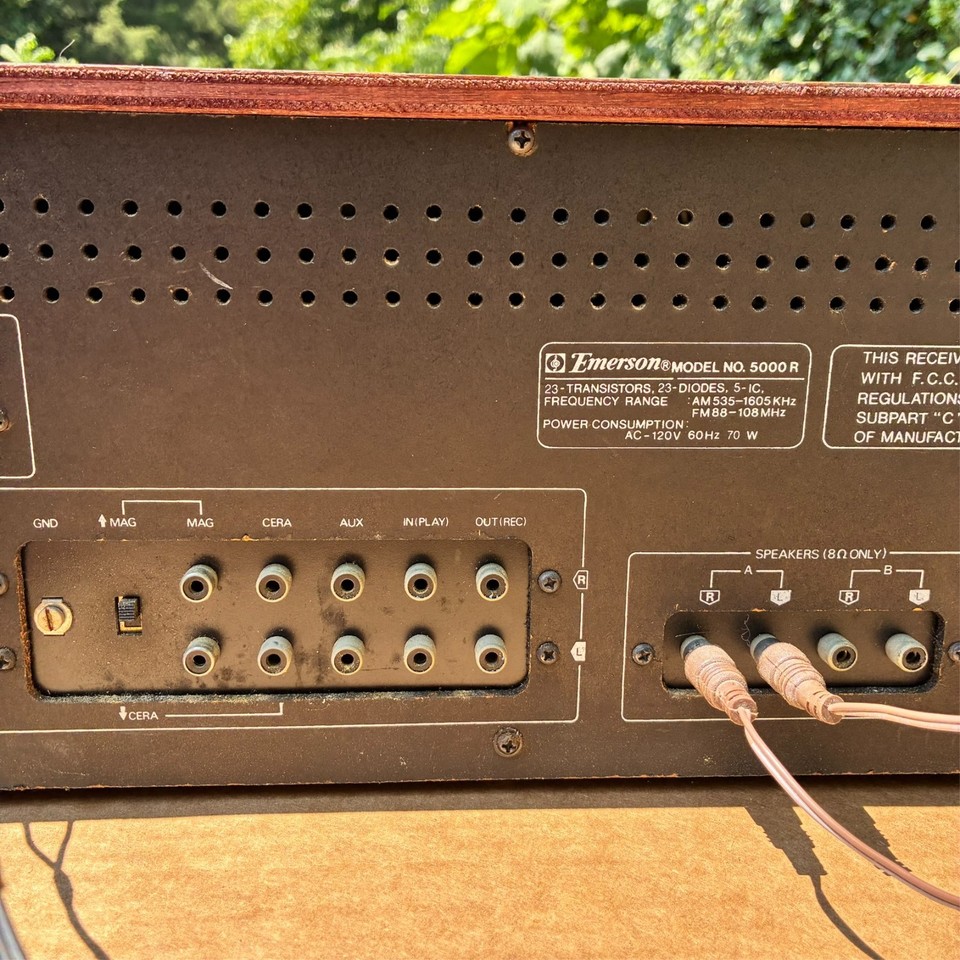 Emerson 5000R Stereo Receiver Cassette Deck Vintage READ THE ...