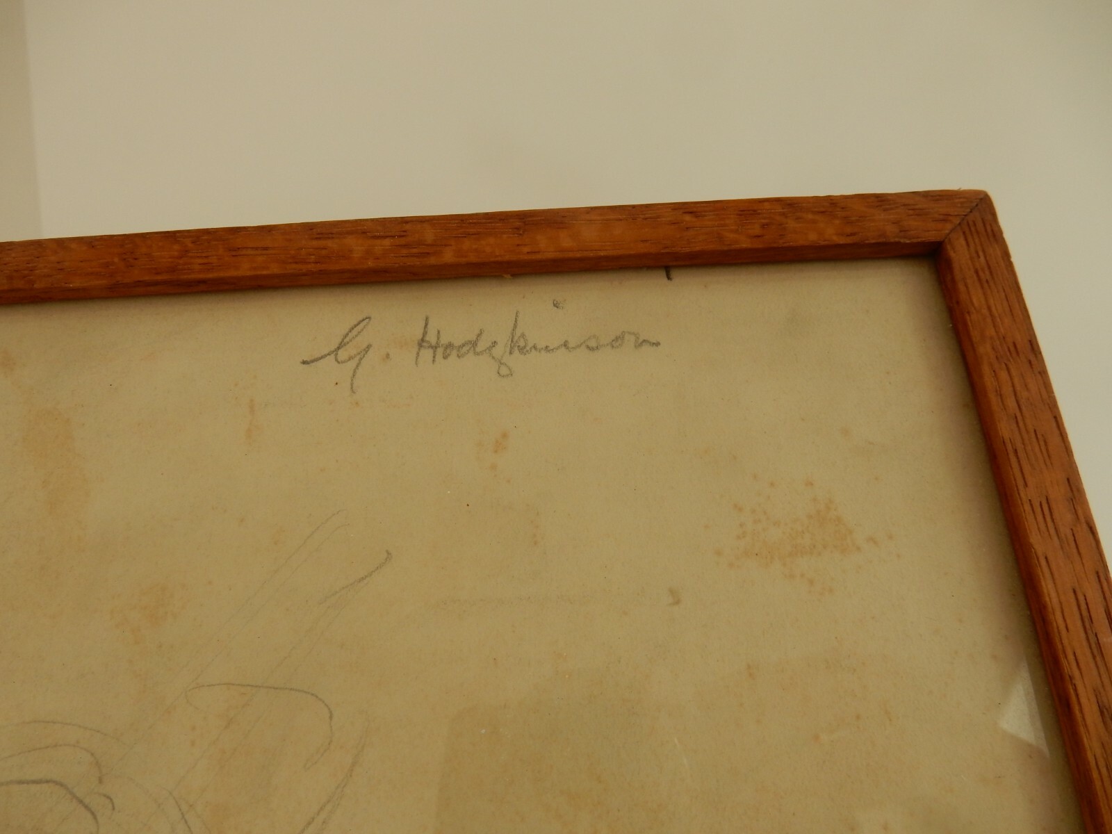 GEORGE HODGKINSON (1914-1997), framed PENCIL DRAWING "THE THINKER ...