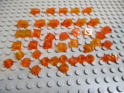 LEGO TRANS ORANGE 1 X 1 CONES PLATES PARTS 40 PIECES | eBay
