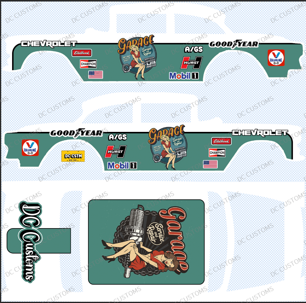 55 CHEVY GASSER (NON-WHITE TONER) DECALS VINTAGE GARAGE | eBay