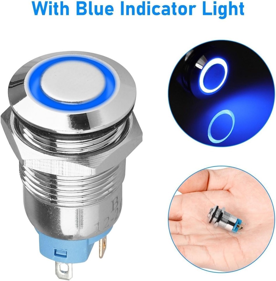 1pc 12mm Momentary Push Button Switch Waterproof 12V SPDT Self Lock ...