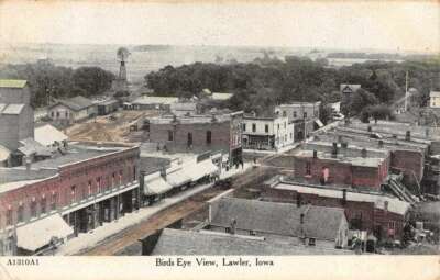 Lawler Iowa Birdseye View Of City Vintage Postcard KK46 | eBay