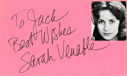 Sarah Venable Signed Auto 3x5 Index Card Martin | eBay