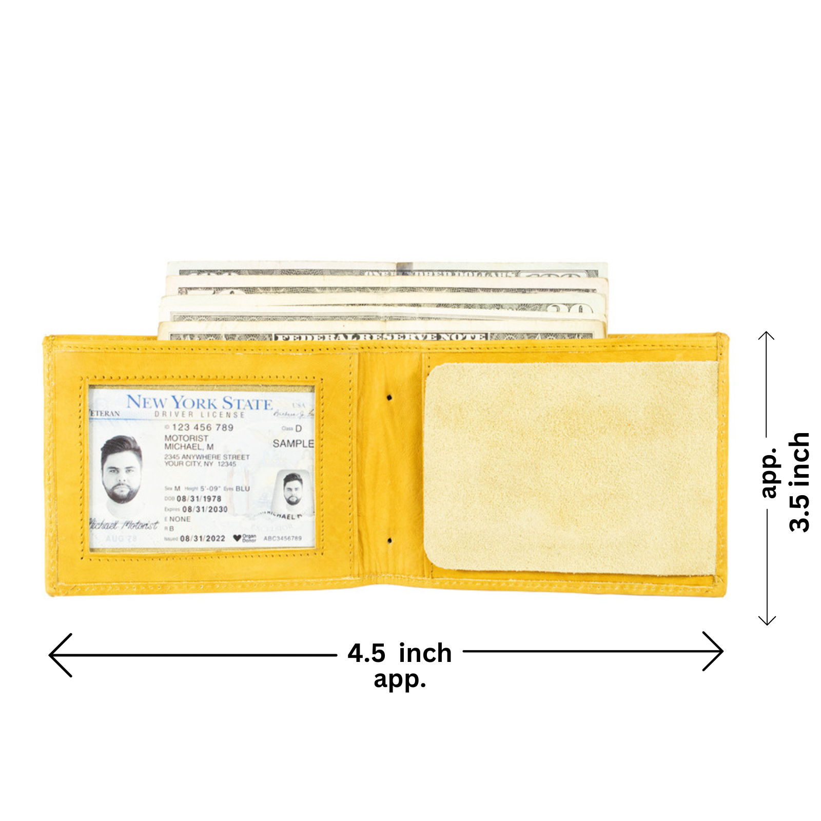 Genuine Leather Bifold Wallet Concealed Carry ID Badge Holder Police ...