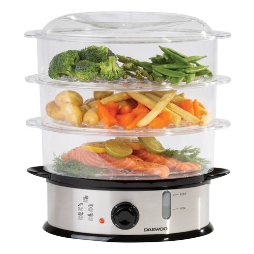 Daewoo 3 Tier Food Vegetable Steamer Electric Veg 9L Rice Cooker ...