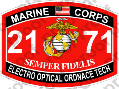 STICKER USMC MOS 2171 ELECTRO OPTICAL ORDANCE TECH ooo USMC Lisc No ...