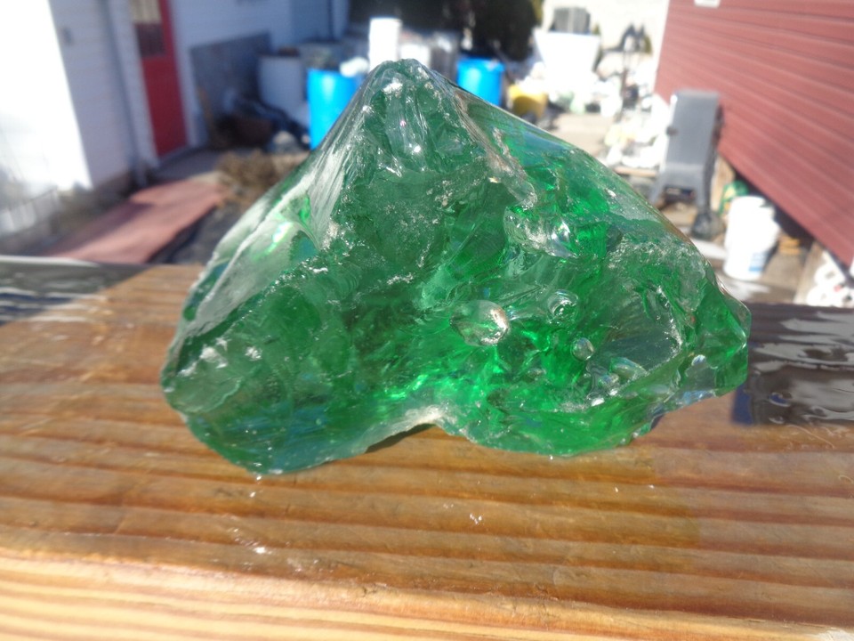 Glass Rock Slag Pretty Clear Green 3.14 lbs UU92 Landscaping Aquarium ...