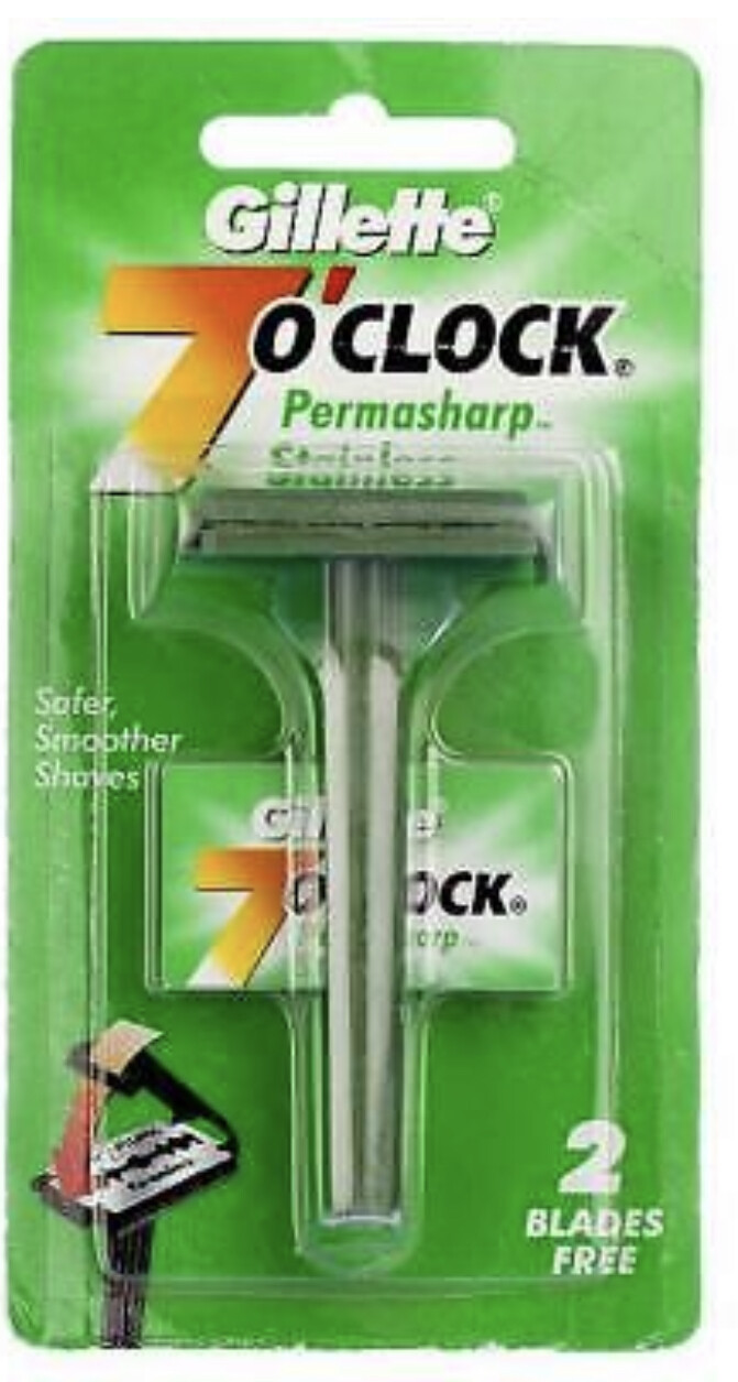 Gillette 7'O Clock Permasharp Safety Razor 1 Pc With 12 Blades Free | eBay