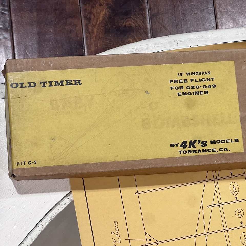 VTG 4K’s Baby Bombshell 36” Wingspan Old Timer Free Flight RC Model ...