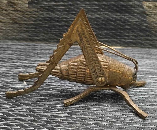 Vintage Midcentury Brass Grasshopper Figurine - Good Luck Symbol | eBay