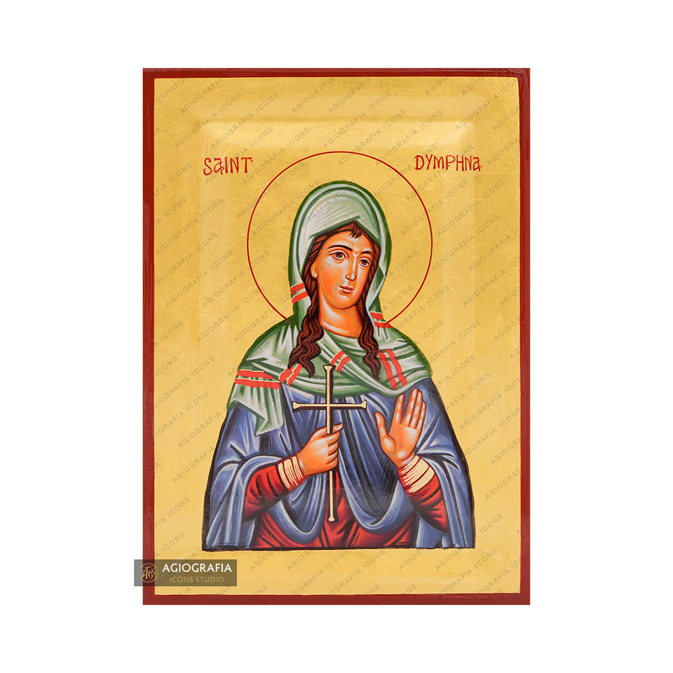 24k St Dymphna Exclusive Orthodox Icon on Wood with Gold Leaf ...