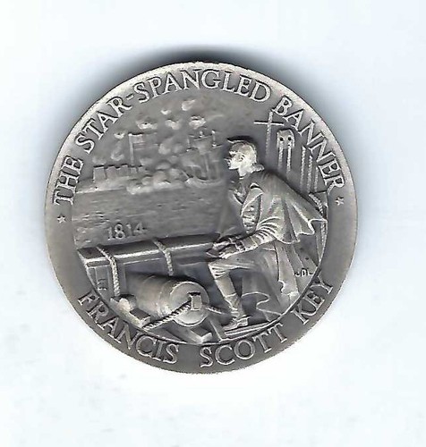 FRANCIS SCOTT KEY STAR SPANGLED BANNER WAR OF 1812 STERLING SILVER ...