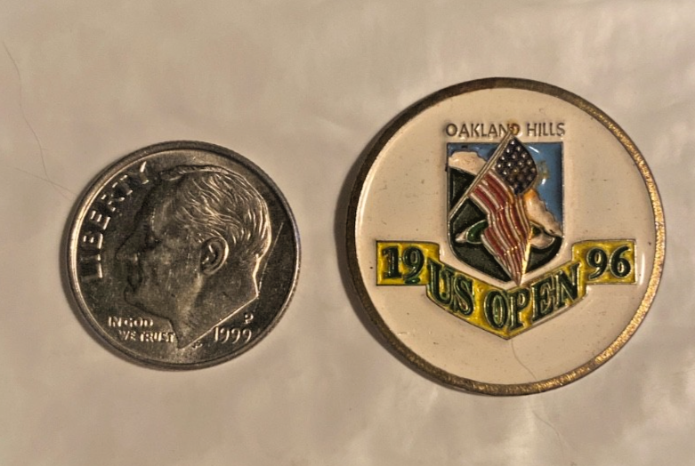 1996 US OPEN, OAKLAND HILLS, 1"-coin style Ball Marker. Golf design A ...