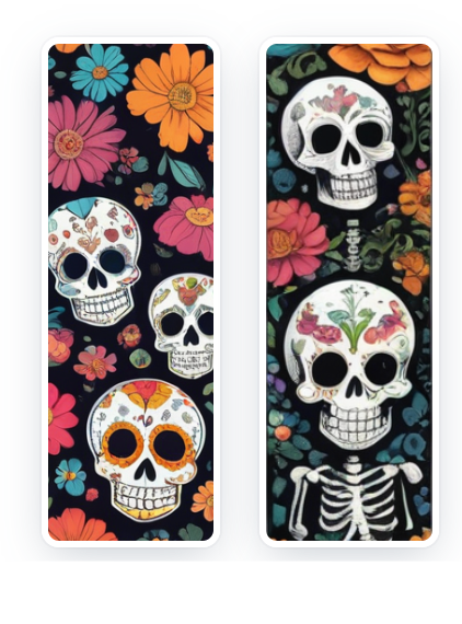 15 Printable Bookmarks Digital PDF file Sugar Skull Skeleton Día de ...
