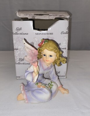 MONTEFIORI COLLECTION Sitting Angel Girl Holding Flower | eBay