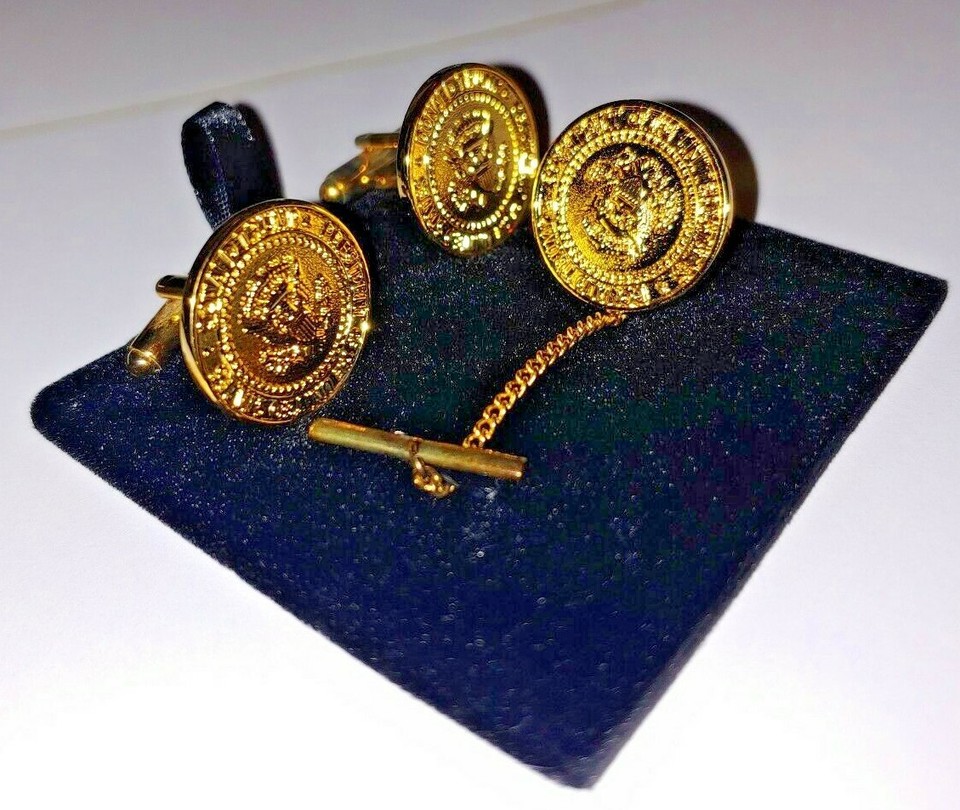 Donald Trump Presidential Cufflinks Tie Pin w/chain POTUS Cuff Links ...