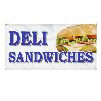 Vinyl Banner Multiple Sizes Deli Sandwiches Food Fair Truck Restaurant ...