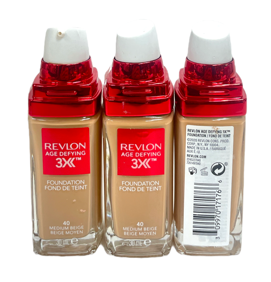 Revlon Age Defying 3X Foundation(30ml)NO CAP,Lot Of 3,You Pick,As Seen ...