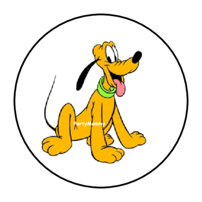 PLUTO ENVELOPE SEALS LABELS STICKERS 1.5" ROUND FAVORS TAGS DISNEY ...