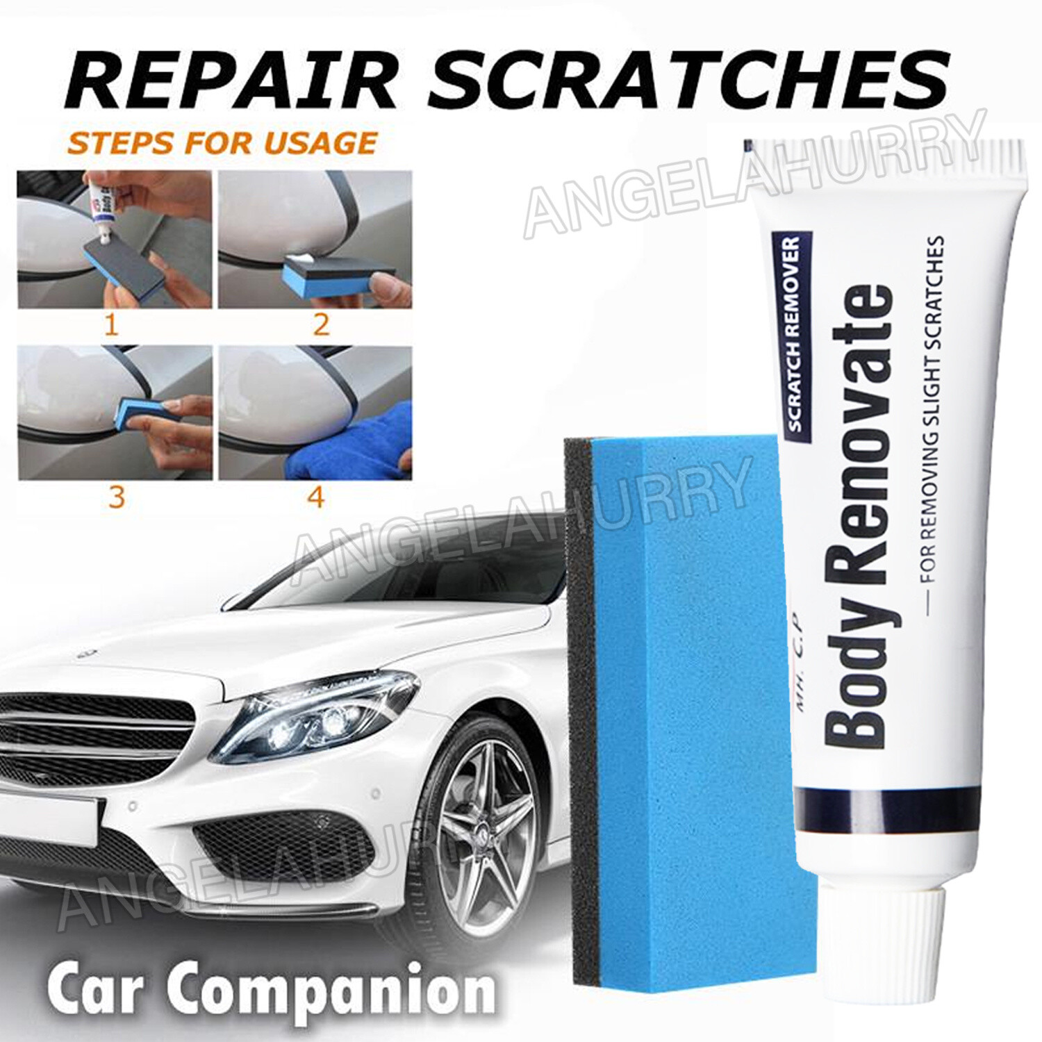 Car Polish Scratch Remover Set Paint Scuff Touch Repair+Sponge brush ...