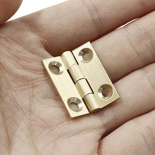 8 Pcs 1 Inch Mini Solid Brass Hingesï¼ŒBrass Cabinet Hinges Small Box ...