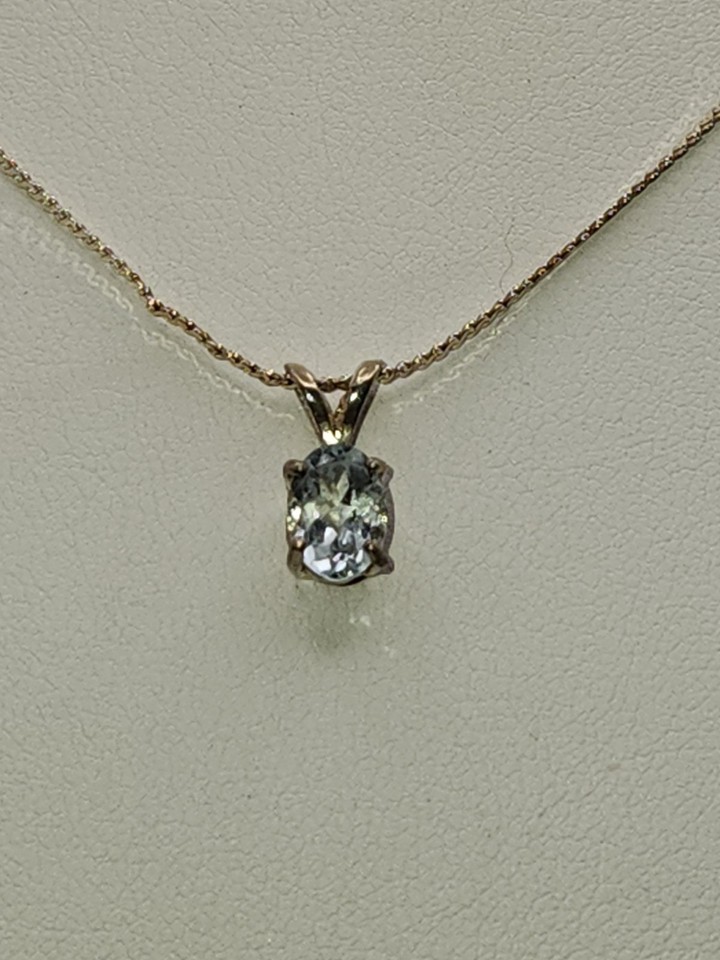 Natural Oval 11mm x 5mm light blue Aquamarine pendant necklace | eBay