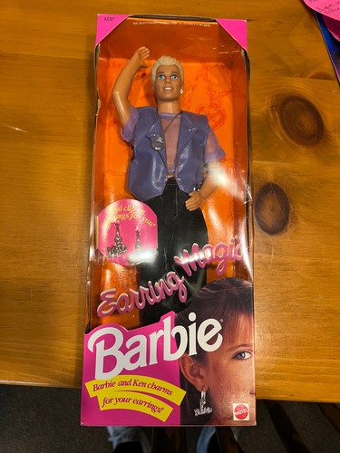 Vintage Barbie Earring Magic Ken Doll #2290 With Earrings 1992 Mattel ...
