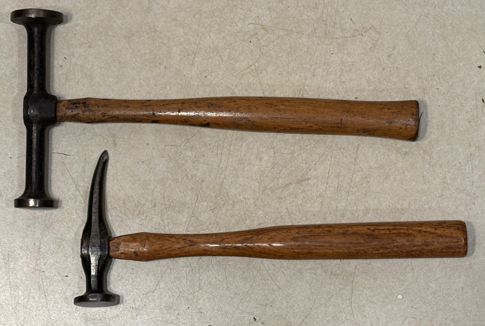 LOT of ( 3 ) Vintage Auto Body Hammers Heel Dent Dolly Old Mechanics ...