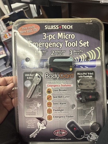SWISS TECH ~ 3 Piece Micro Emergency Tool Set - 610021 ~ New in Package ...