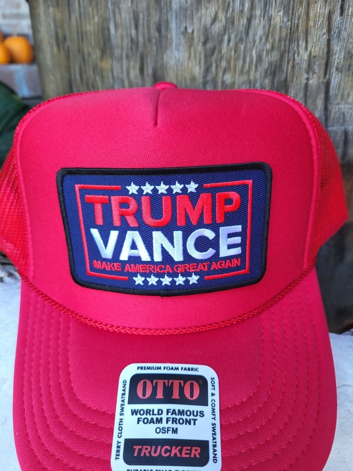New Trump Vance 2024 Foam Trucker Hat, Snapback Red OTTO brand, Red | eBay